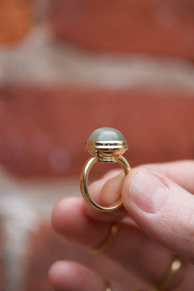 Green Moonstone Ring – Caleb Meyer Studio