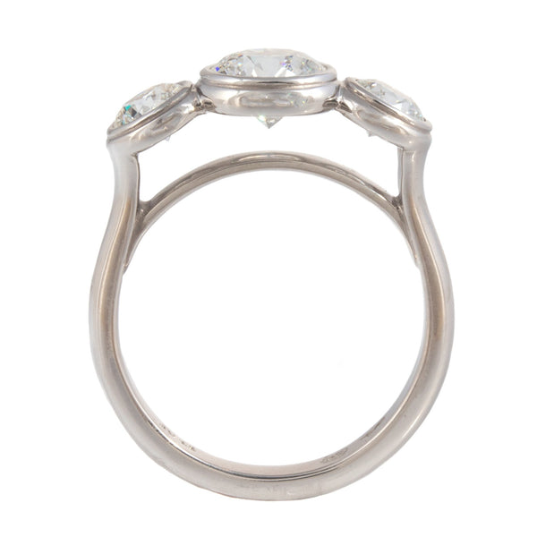 Round Brilliant Three Stone Diamond Ring – Caleb Meyer Studio