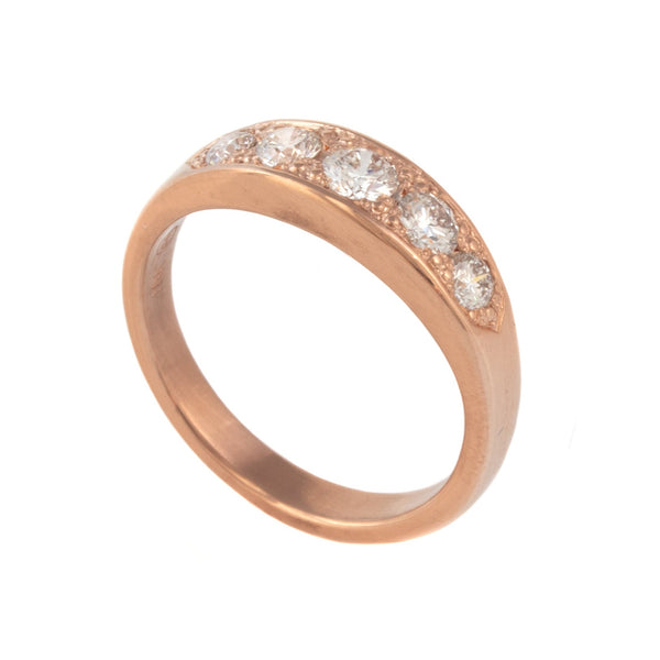 Bead Set Wedding or Anniversary Ring in Rose Gold – Caleb Meyer Studio