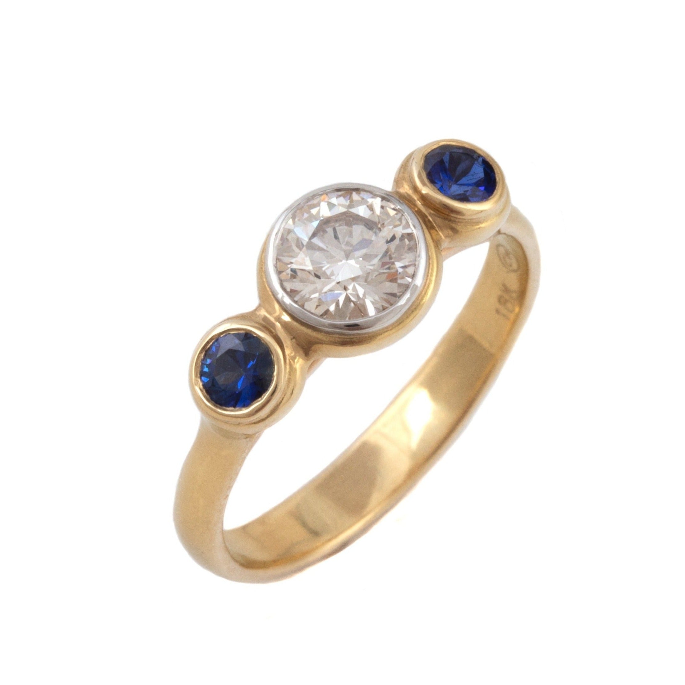 Diamond & Sapphire Engagement Ring – Caleb Meyer Studio